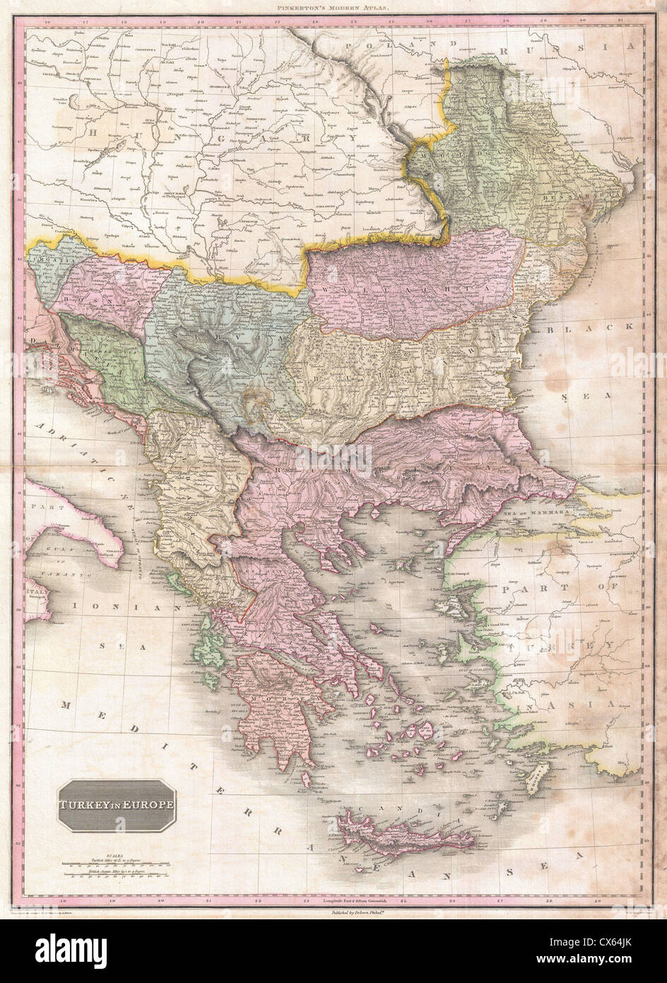 Pinkerton map of turkey in europe hi-res stock photography and images ...