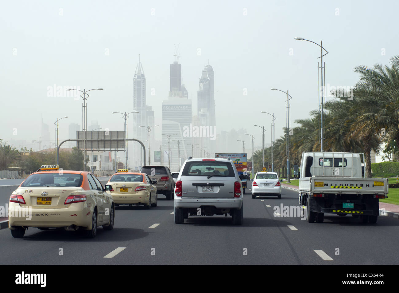 Dubai cars on the highway, UAE Stock Photo - Alamy