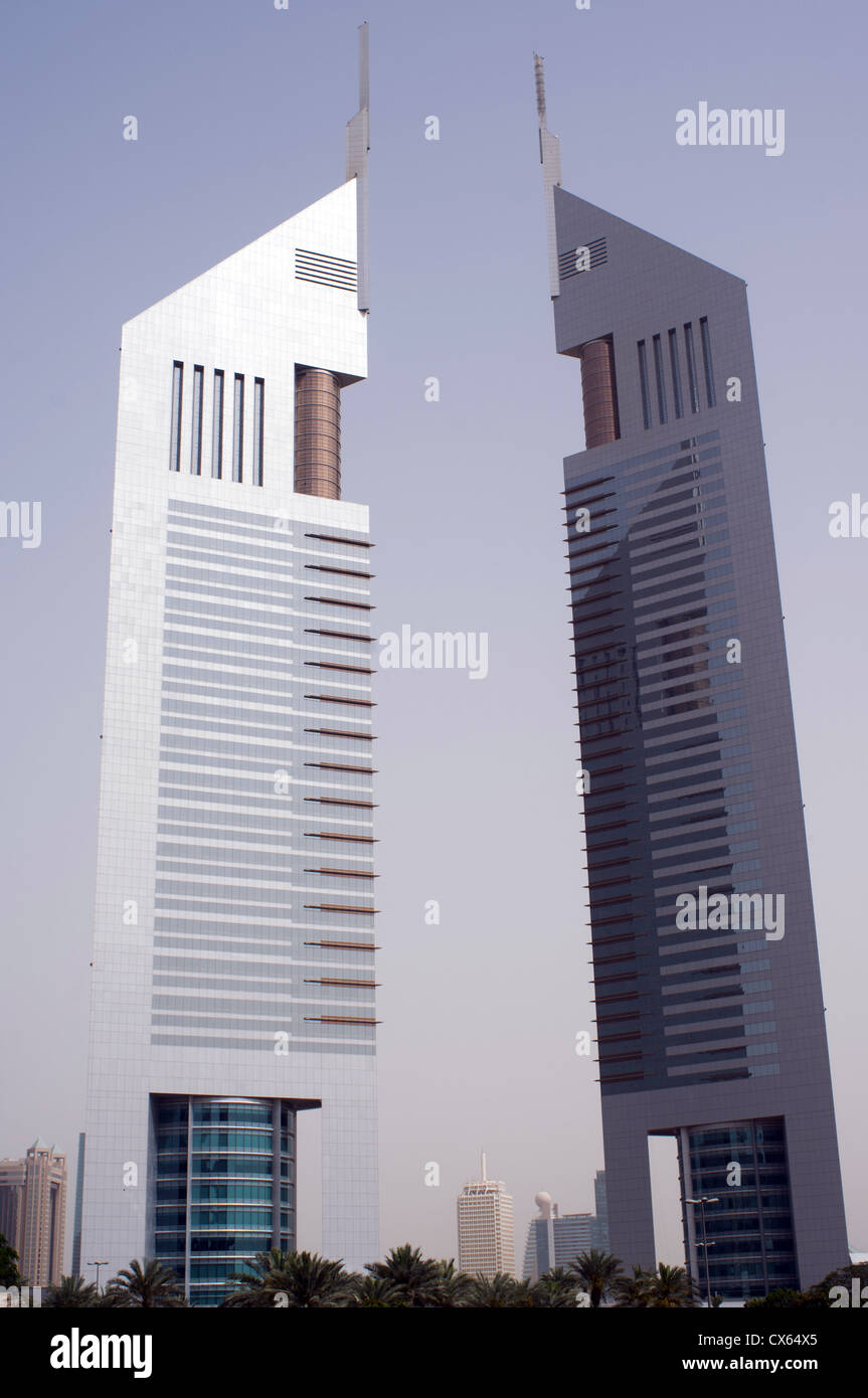 Emirates Towers in Dubai, United Arab Emirates, UAE Stock Photo - Alamy