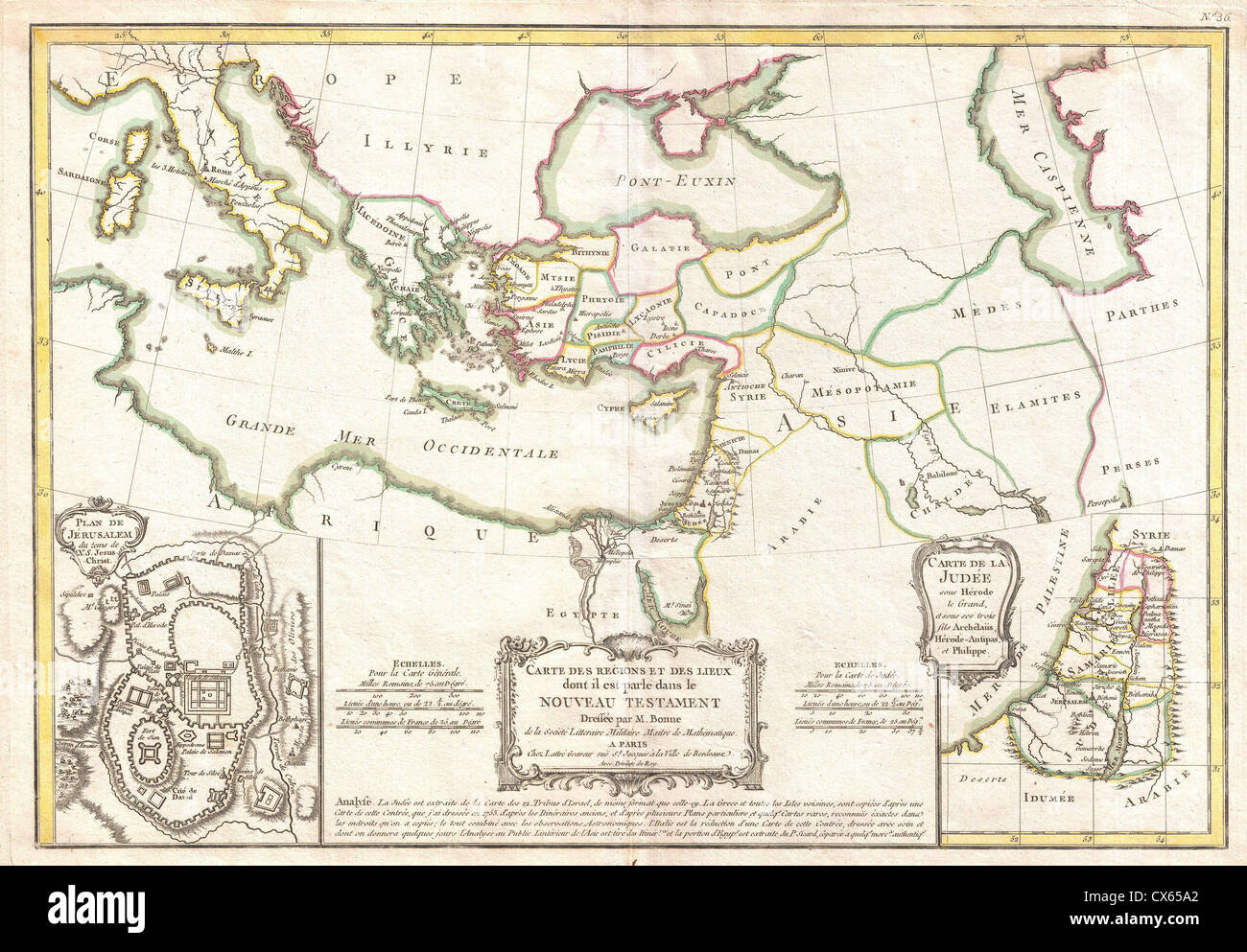 The 1771 Bonne Map of the New Testament Lands offers a historical ...