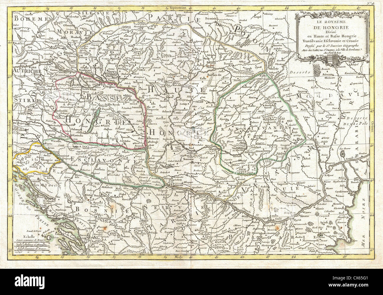 The 1770 Janvier map provides a detailed representation of Hungary ...