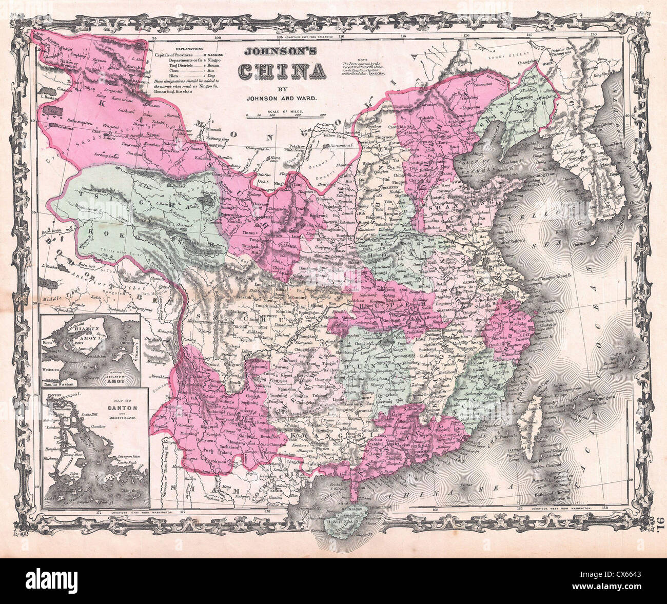 The 1862 Johnson's map of China offers a detailed representation of the ...