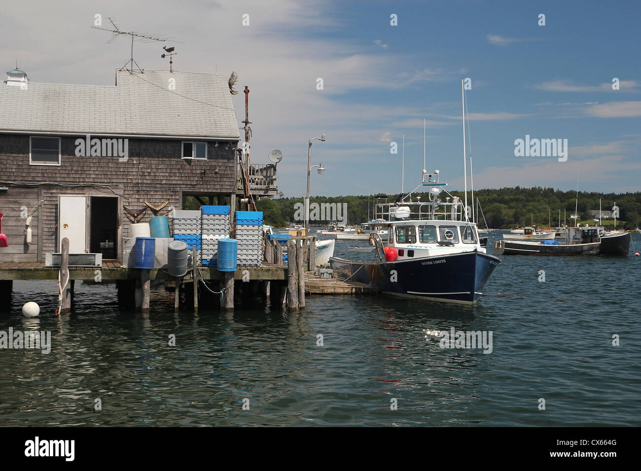 A pier in the town of Friendship, Maine, where lobster fishing is an ...