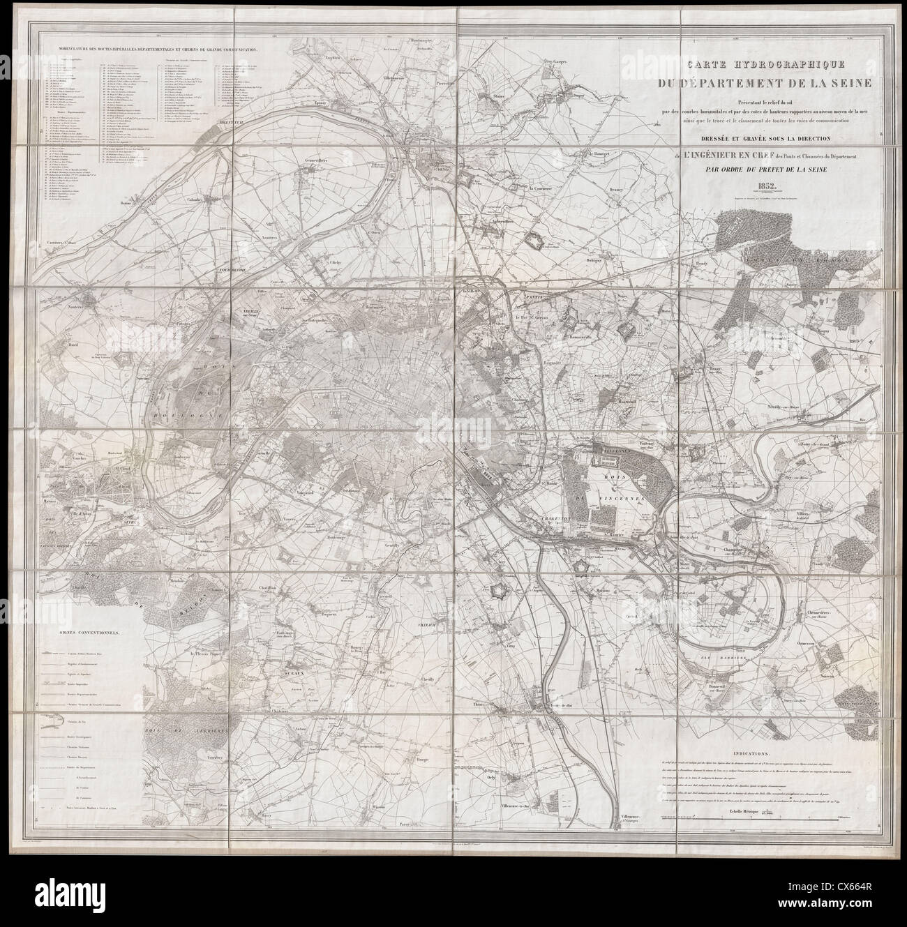 Map of paris 19th century hi-res stock photography and images - Alamy