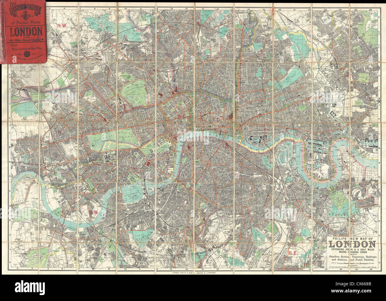The 1895 Philip Pocket Map is an antique map of London, England. Known ...