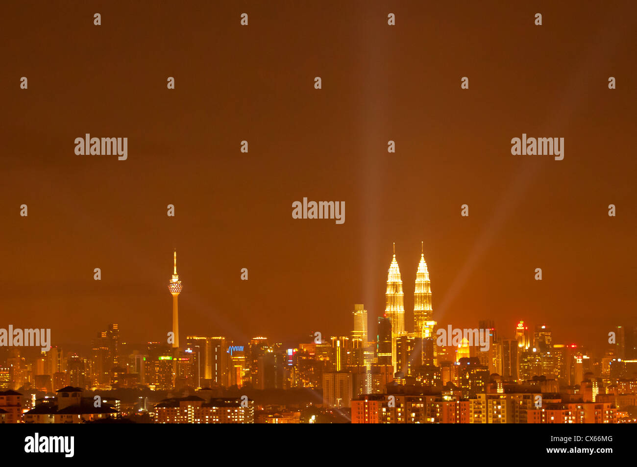 Kuala Lumpur, Malaysia skyline with PETRONAS Twin Towers and KL Tower ...