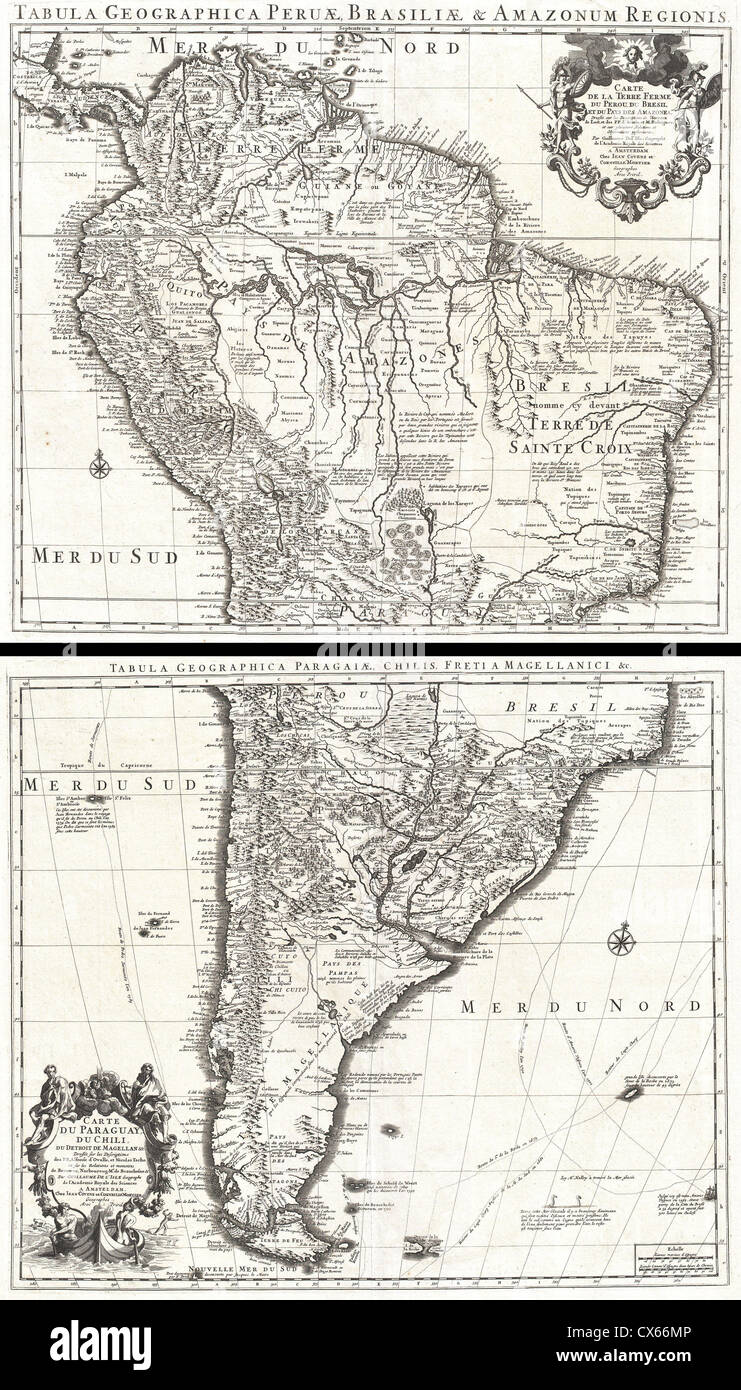 The 1730 Covens and Mortier map of South America is an antique ...