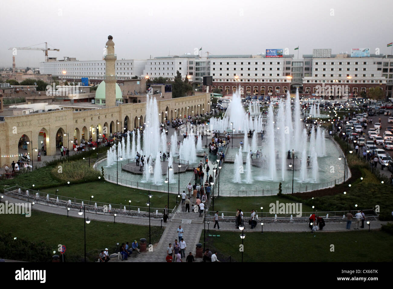 Evening at Shar Garden Square, Erbil, Iraq – Kurdistan Stock Photo - Alamy