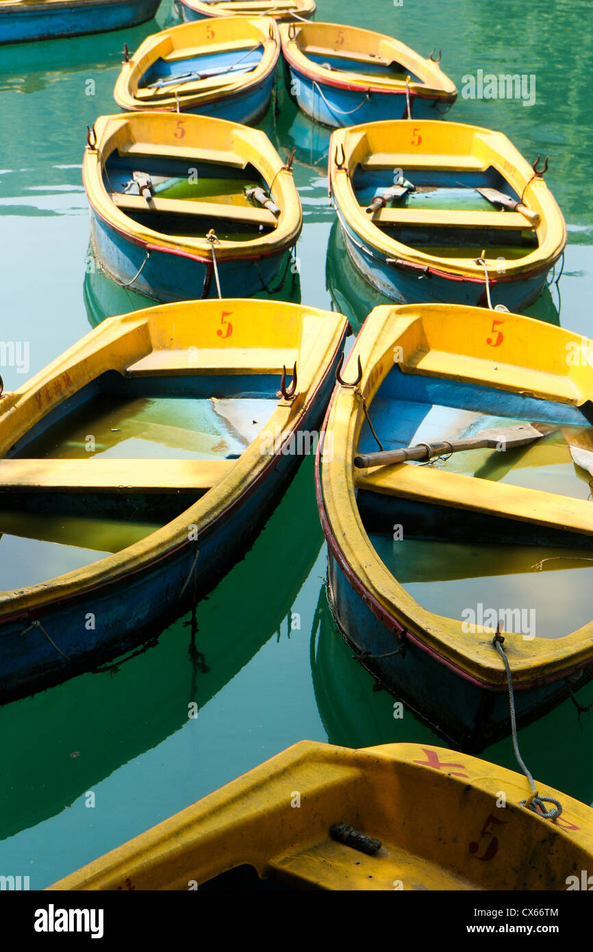 Neglected boats in Sun Moon Lake, Taiwan Stock Photo - Alamy