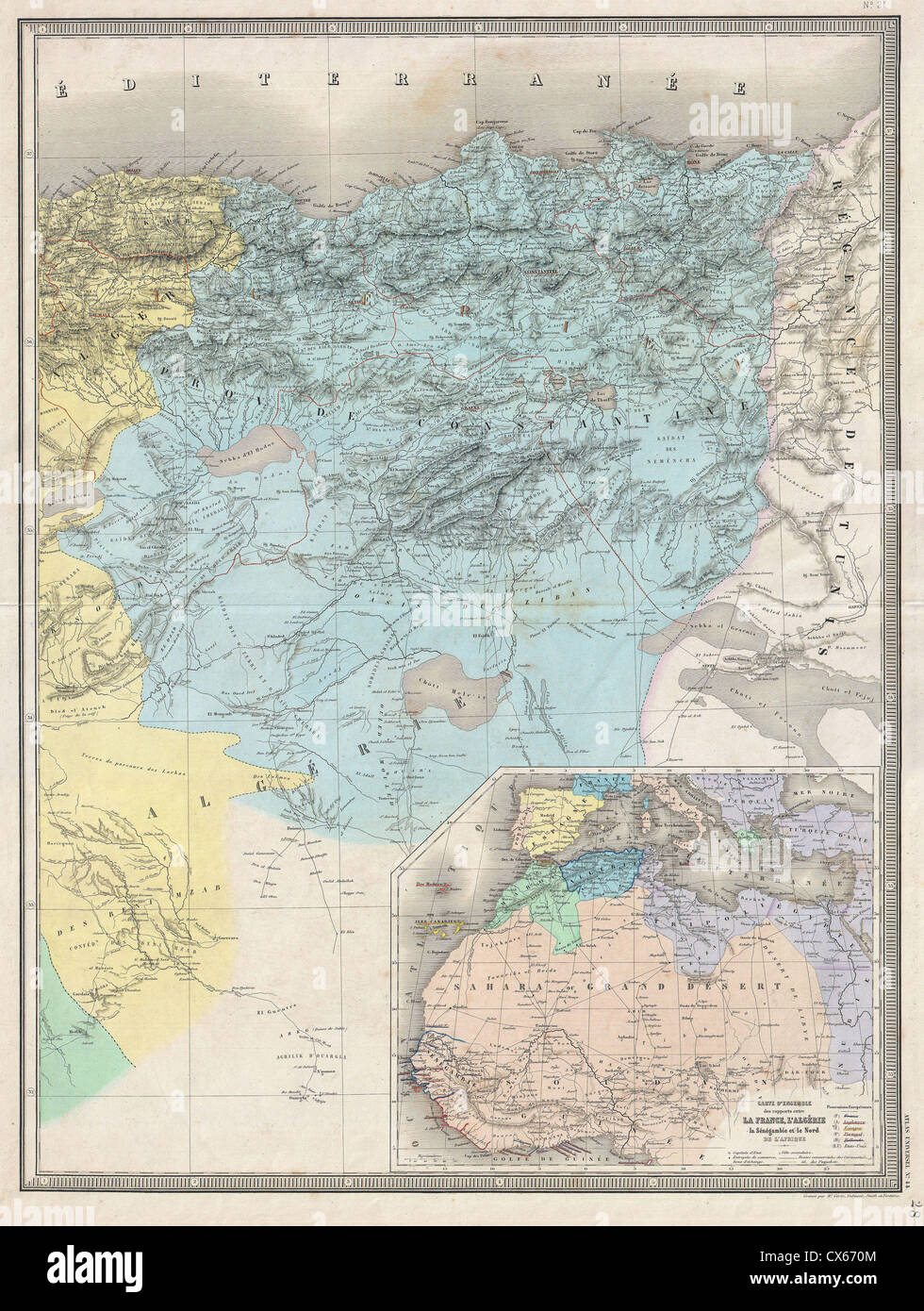 The 1857 Dufour Map of Constantine provides a detailed representation ...
