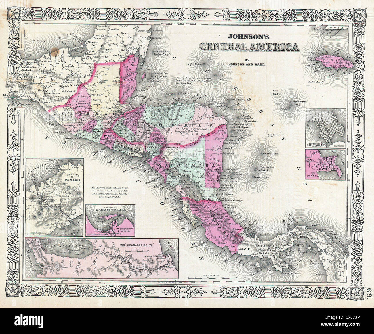 Central america map hi-res stock photography and images - Alamy