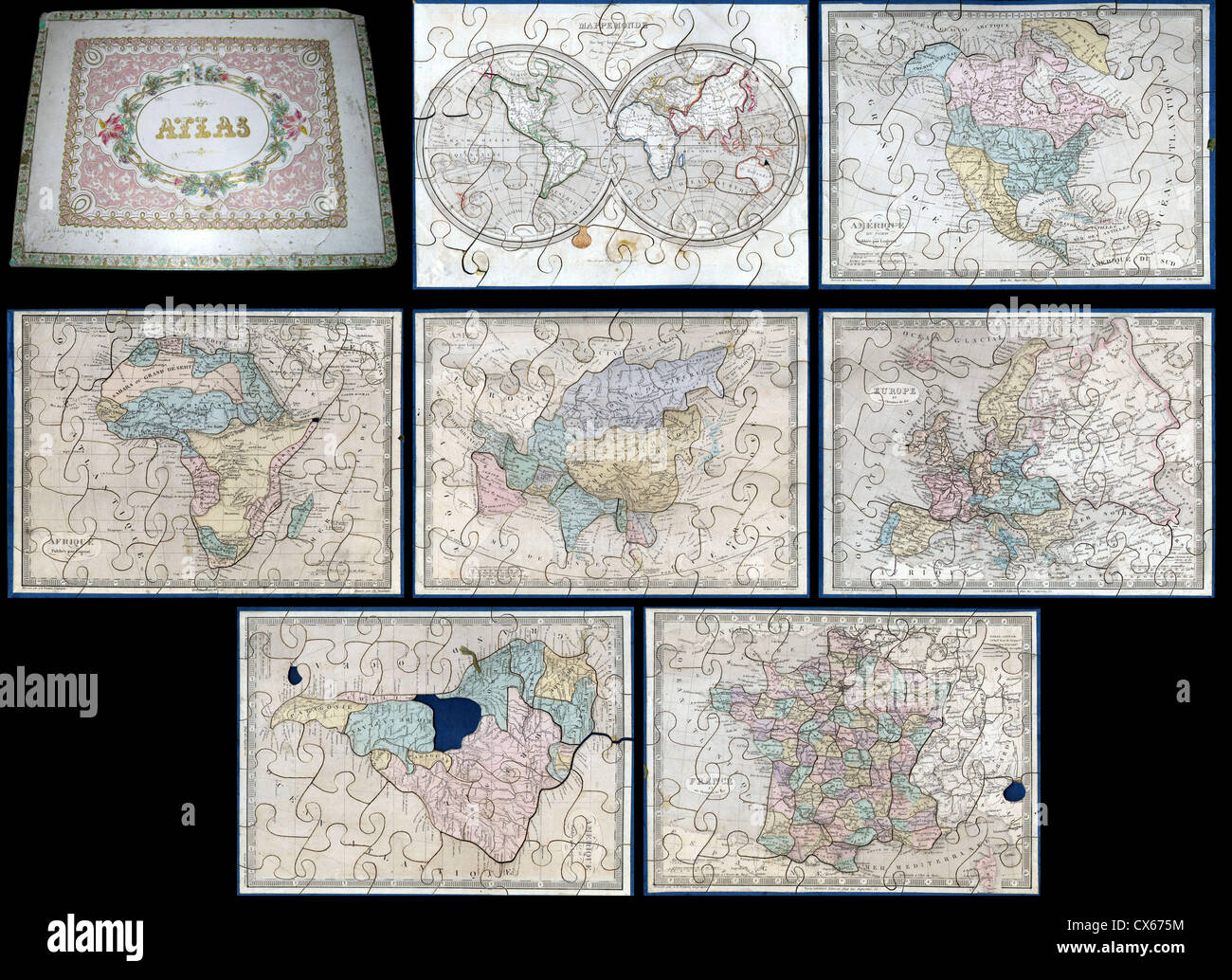 Antique world map 19th century hi-res stock photography and images - Alamy