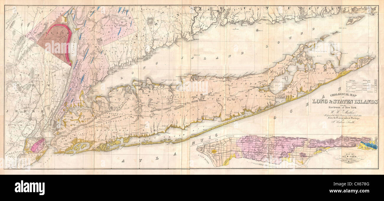 Antique Map Of Long Island High Resolution Stock Photography and Images ...