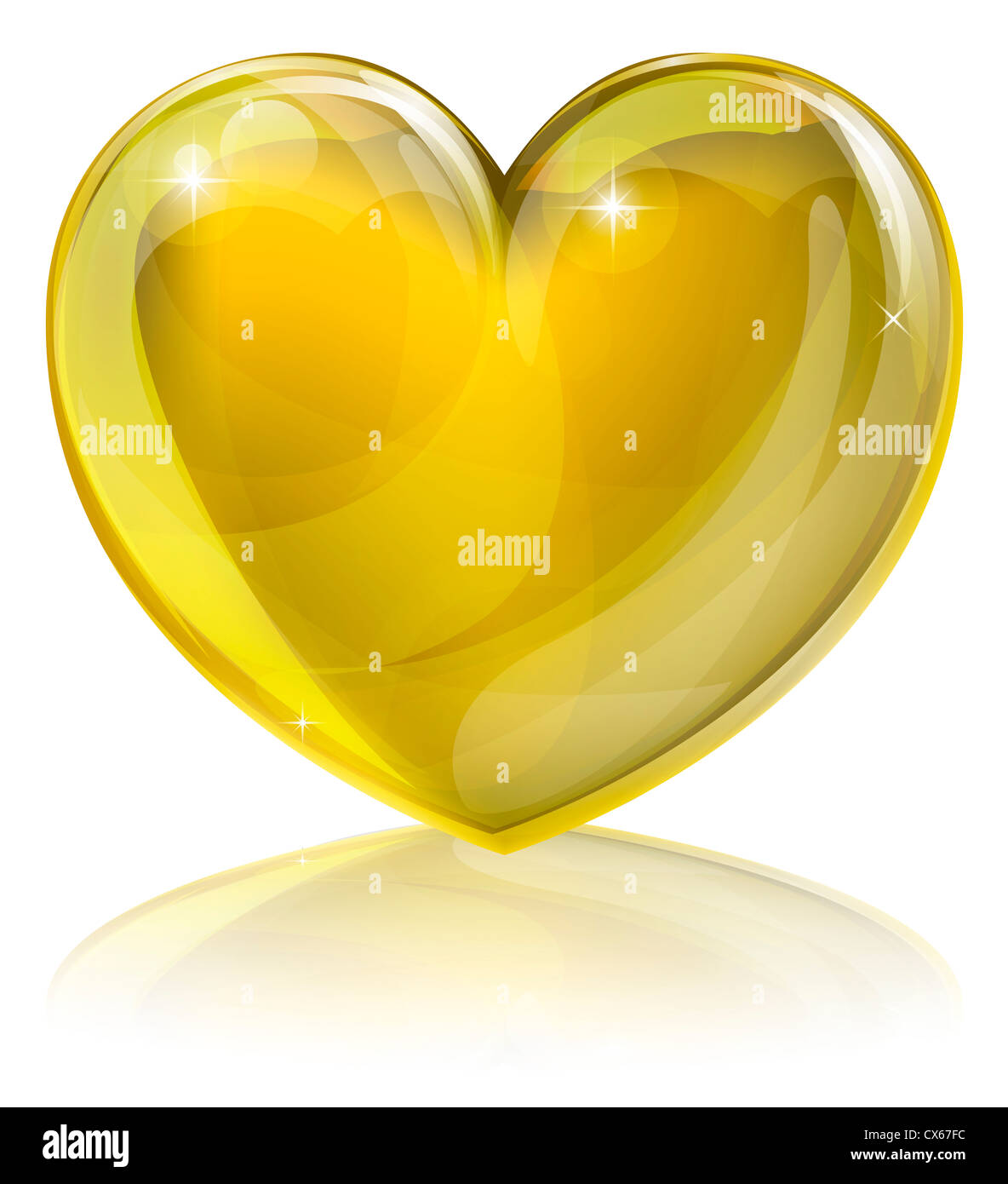 A golden heart concept. Could be for a “heart of gold”, i.e. kind or ...