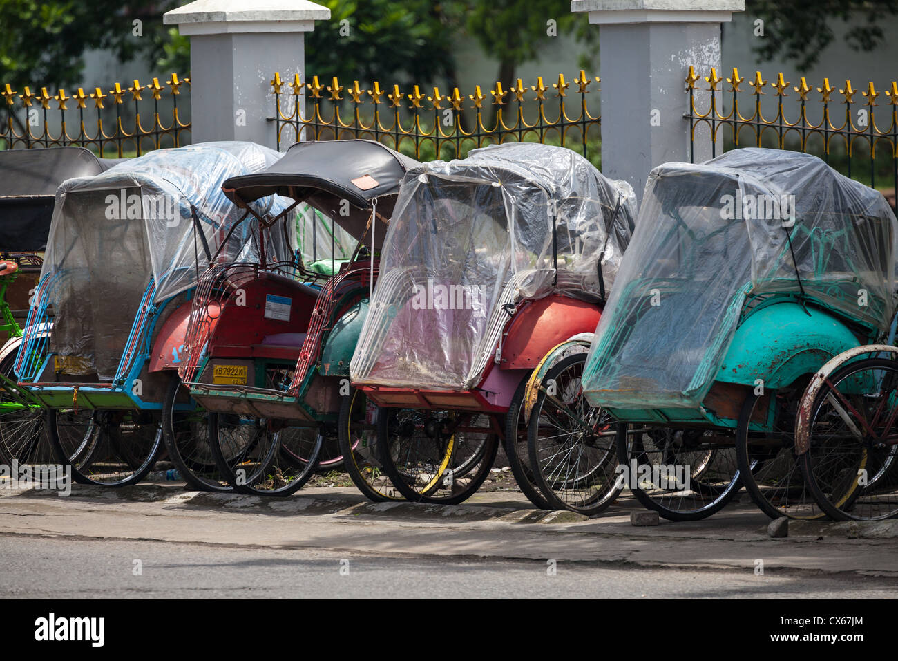 Typical Rickshaw in Yogyakarta in Indonesia Stock Photo - Alamy
