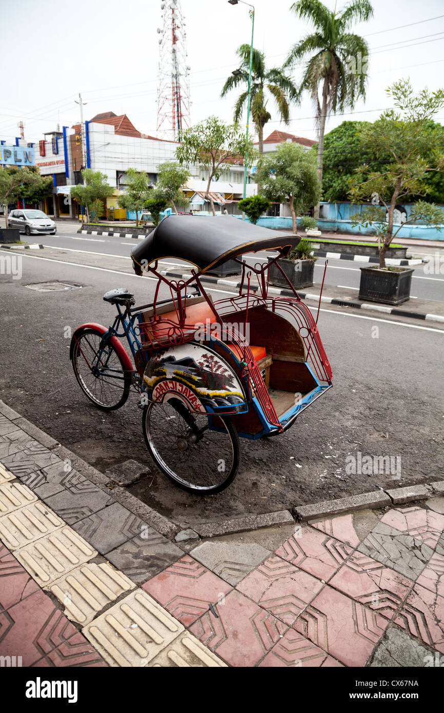 Typical Rickshaw in Yogyakarta in Indonesia Stock Photo - Alamy