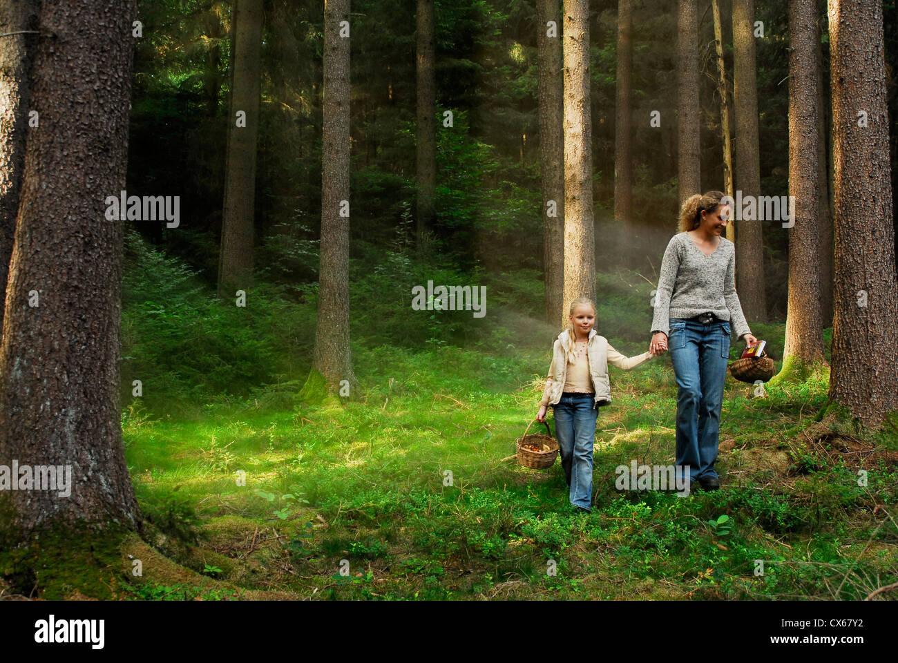 Mother and Child in the forest Stock Photo - Alamy