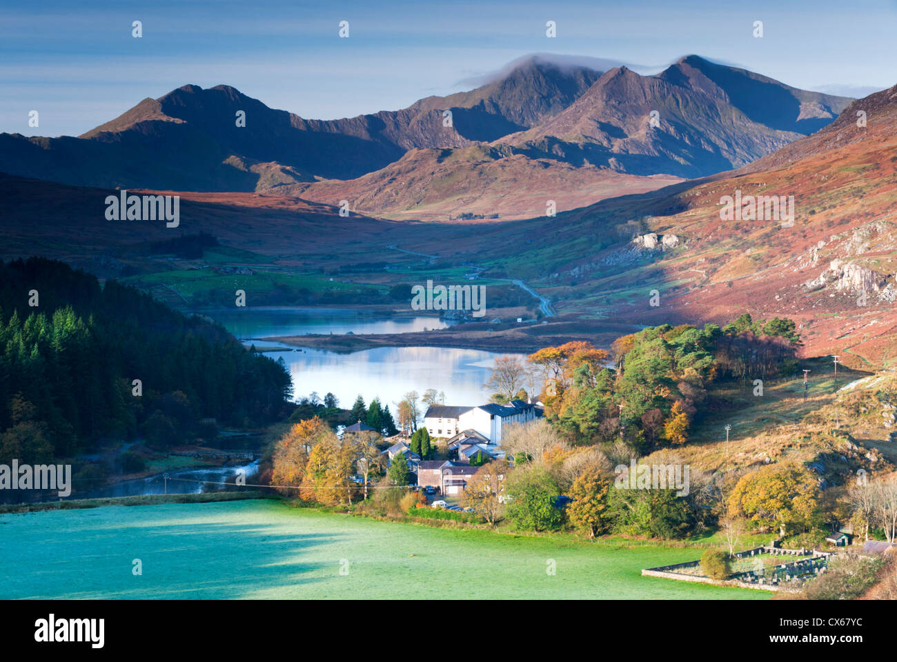 Llynnau Mymbyr, Mount Snowdon & The Snowdon Range from Capel Curig ...