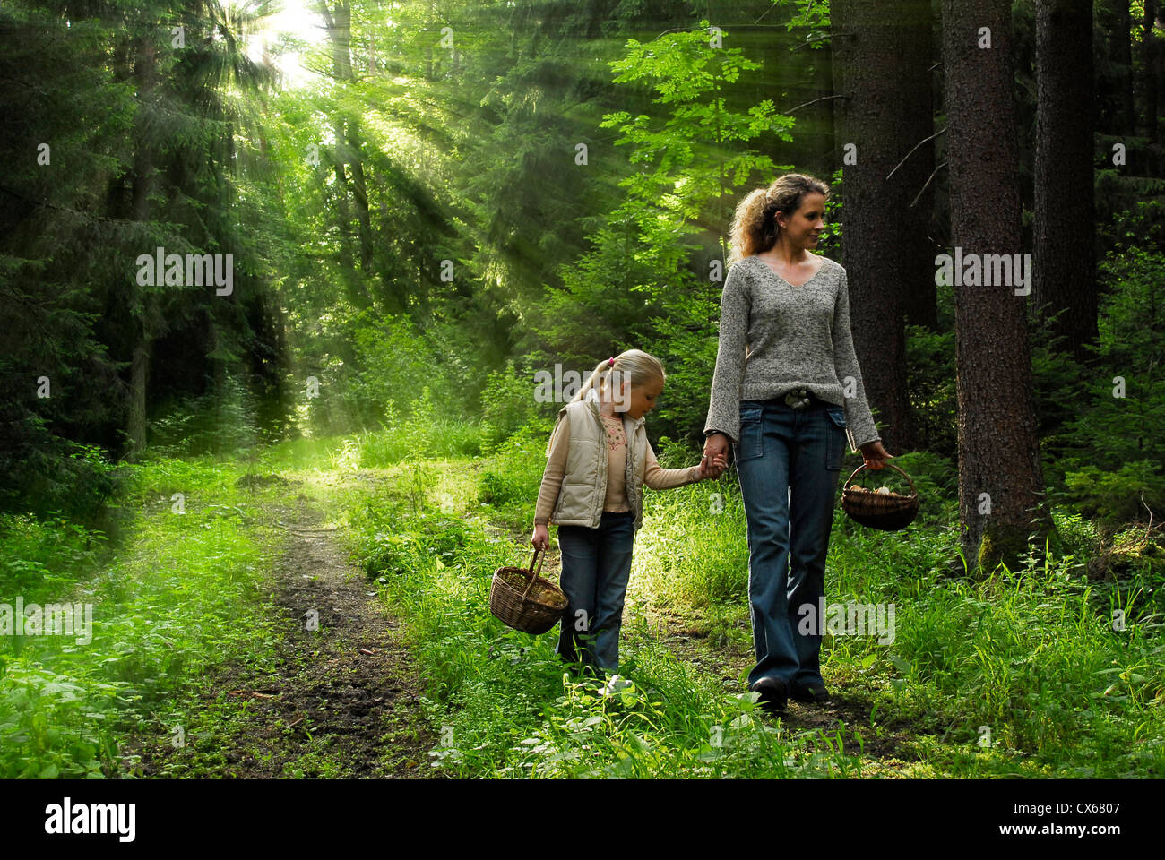 Mother and Child in the forest Stock Photo - Alamy