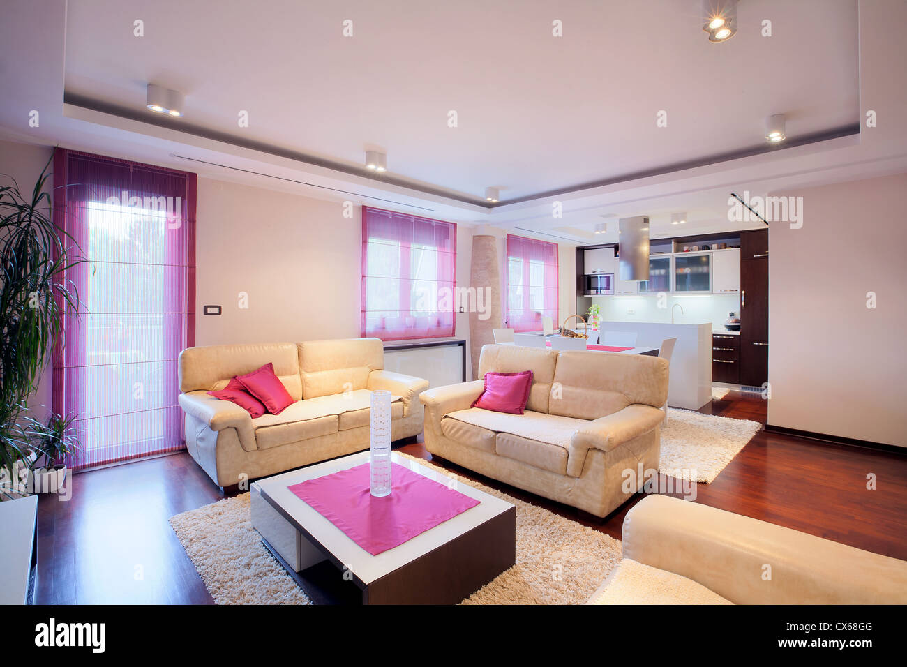 Interior of a modern home with furniture Stock Photo - Alamy