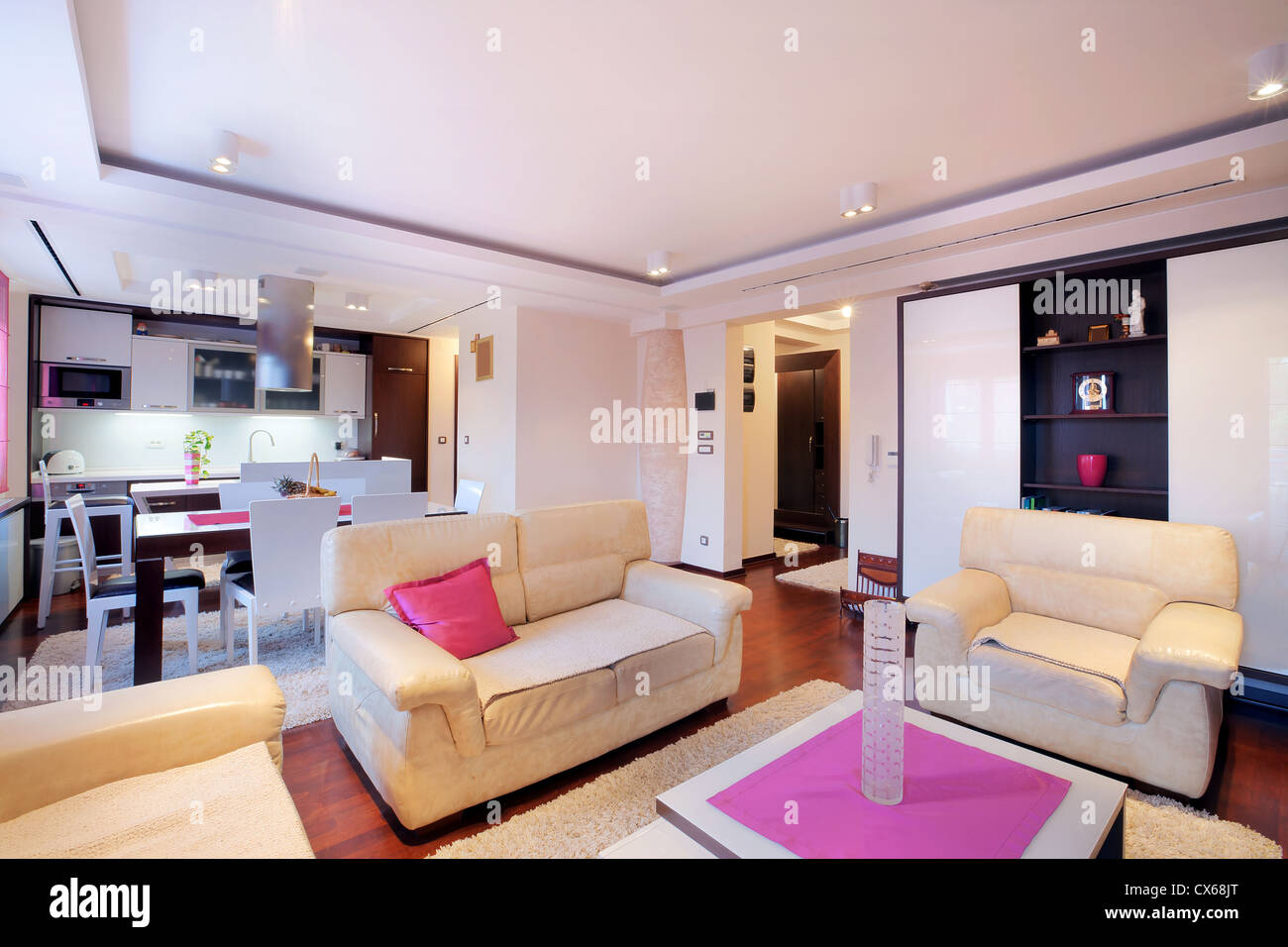 Interior of a modern home with furniture Stock Photo - Alamy