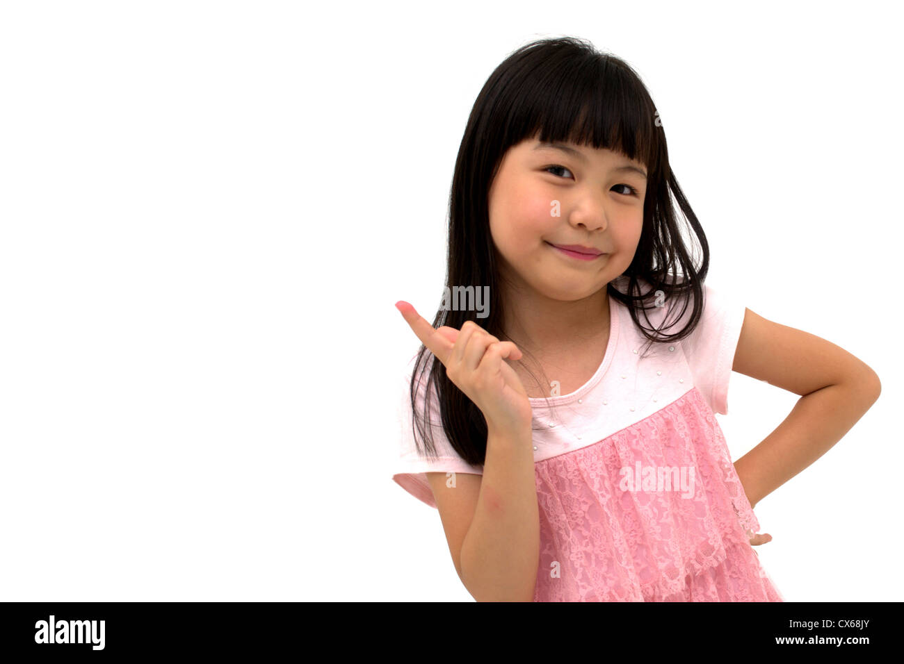 Cute Girl In Pointing Stock Photo - Alamy
