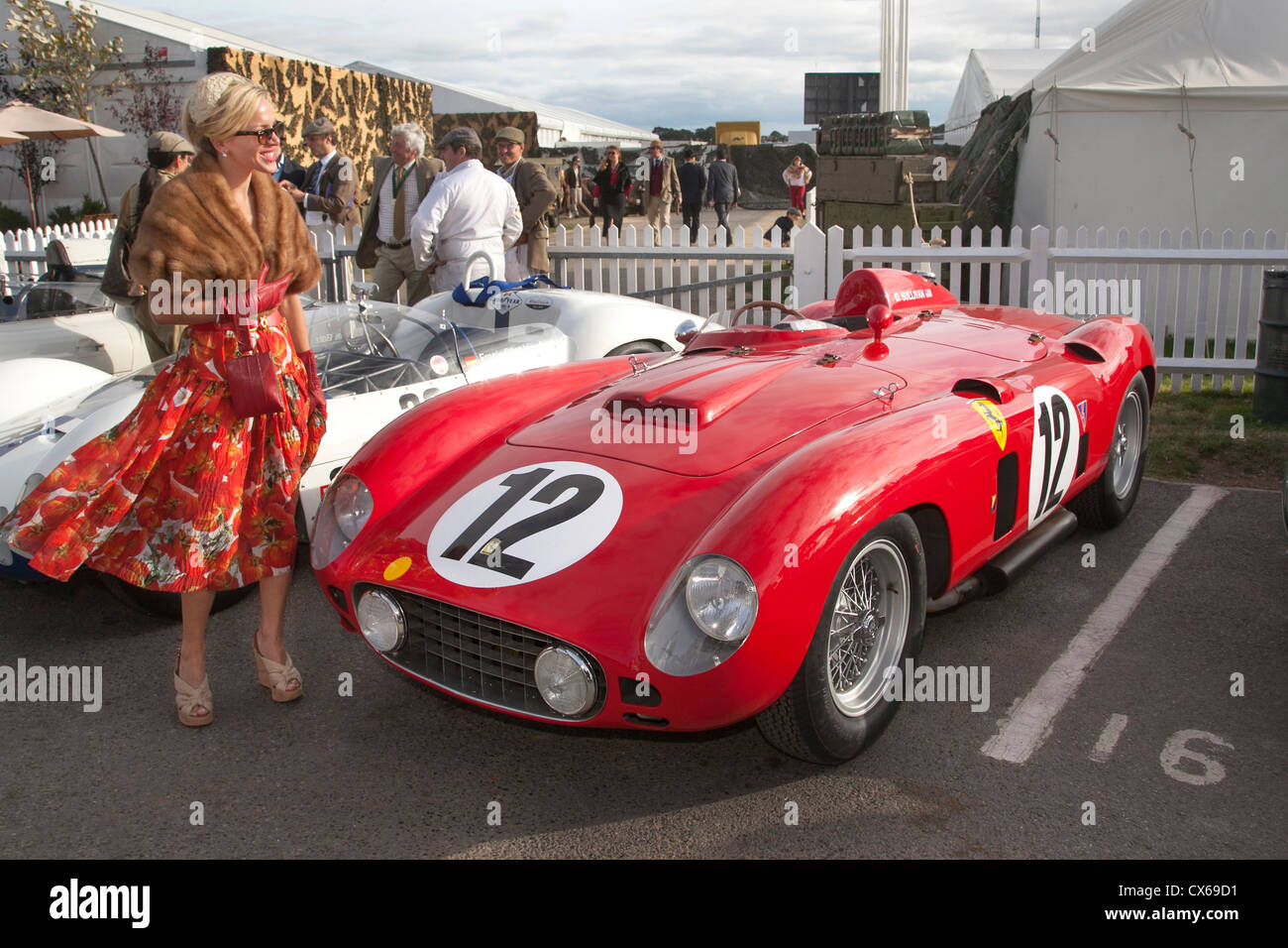 Ferrari owner at Goodwood Revival. 1956 860 Monza Stock Photo - Alamy
