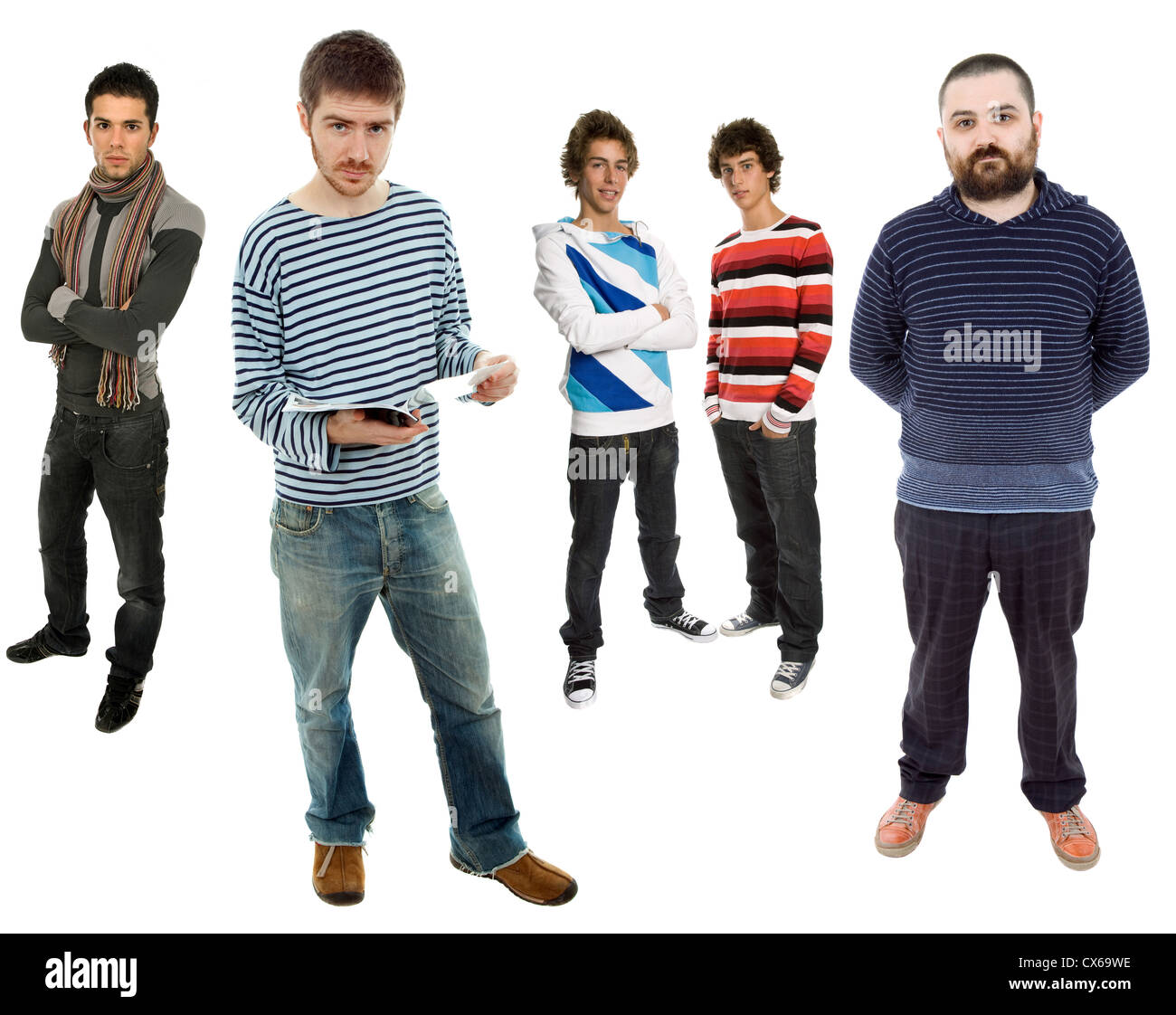 group of young men full body, isolated Stock Photo - Alamy