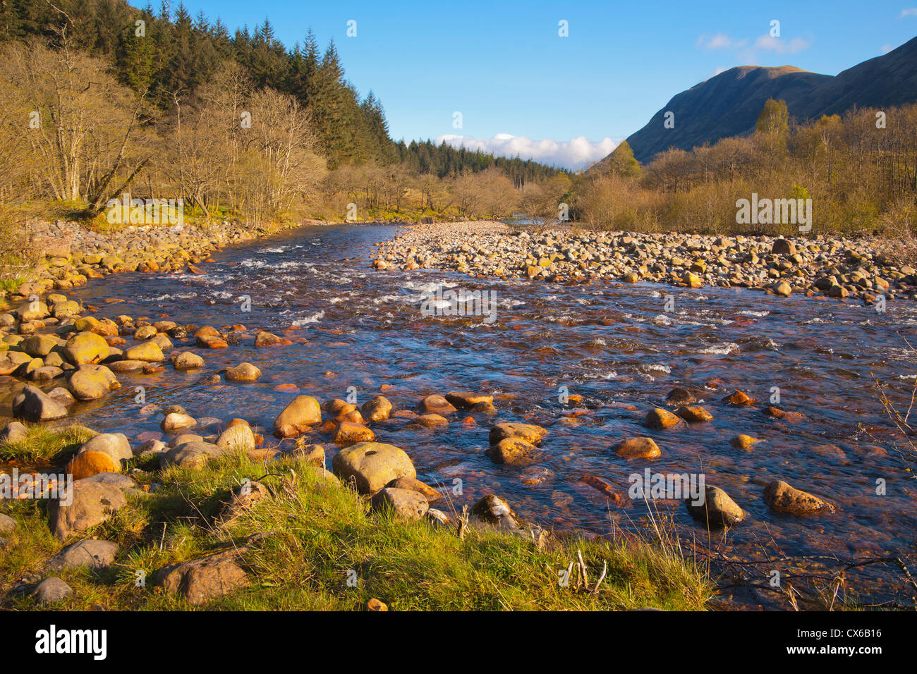 Glen Nevis, River Nevis, Ben Nevis, spring, Highland Region, Scotland ...