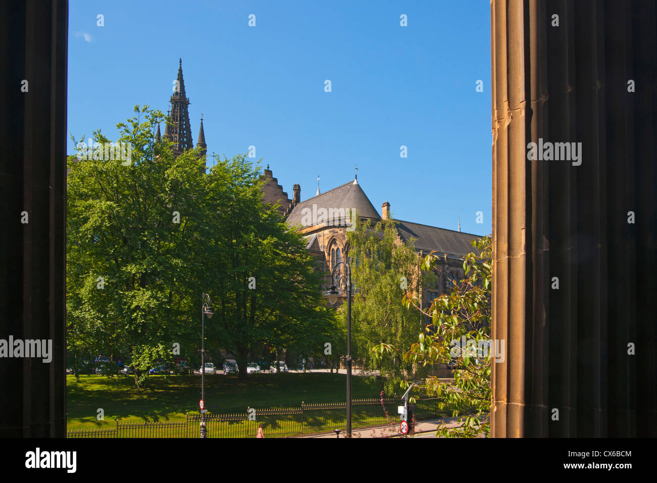 Glasgow University, spring colours, sunny; Strathclyde Region; Scotland ...
