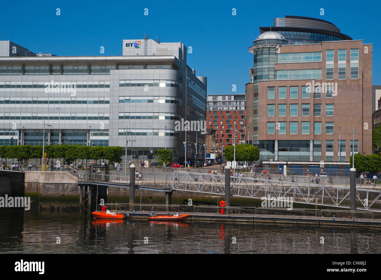 River Clyde walkway, Glasgow, spring colours, Strathclyde Region ...