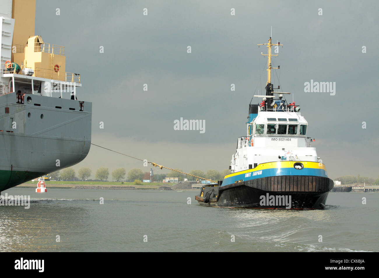 Smit Japan, harbour tug, Port of Rotterdam; 236 gt, 29m length Stock ...
