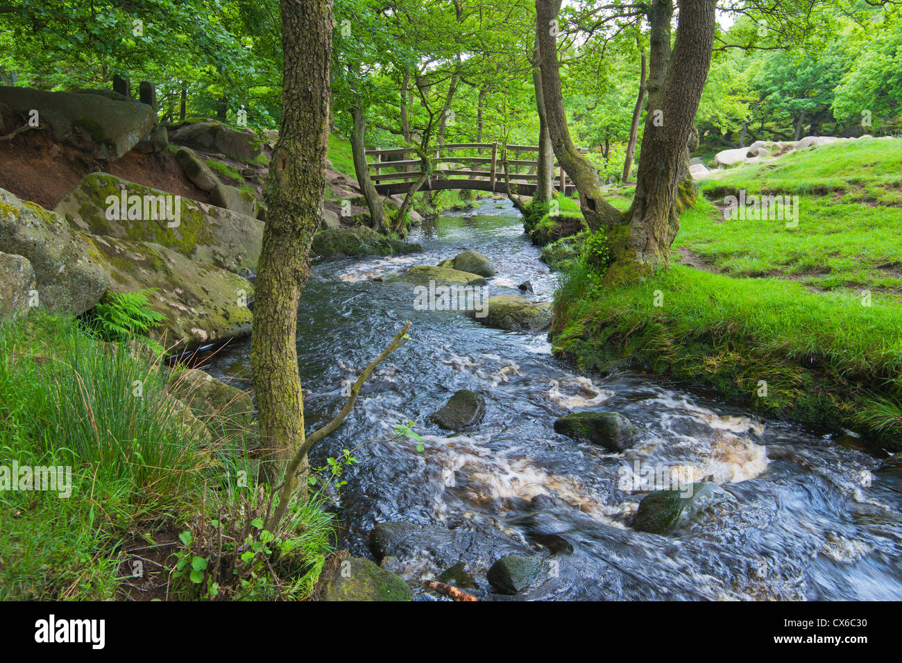 Longshaw Estate, Burbage Brook, Peak District, England, UK Stock Photo ...