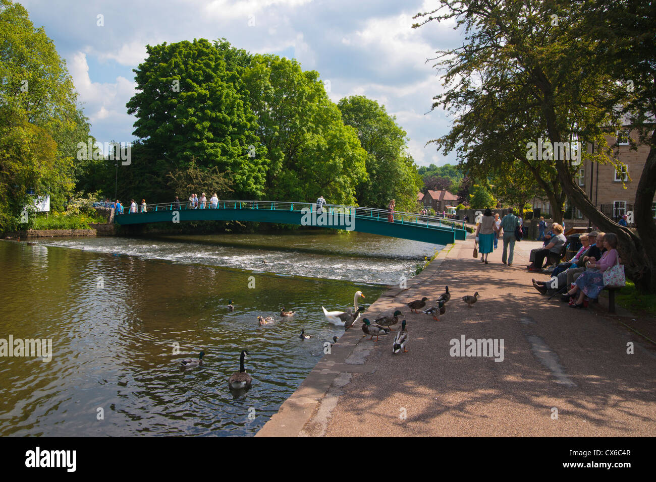 River Wye, Bakewell, Derbyshire, Peak District, England, UK Stock Photo ...