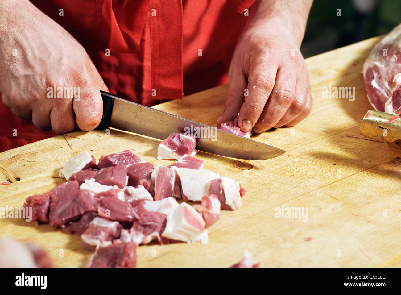 Meat chopping board knife hi-res stock photography and images - Alamy