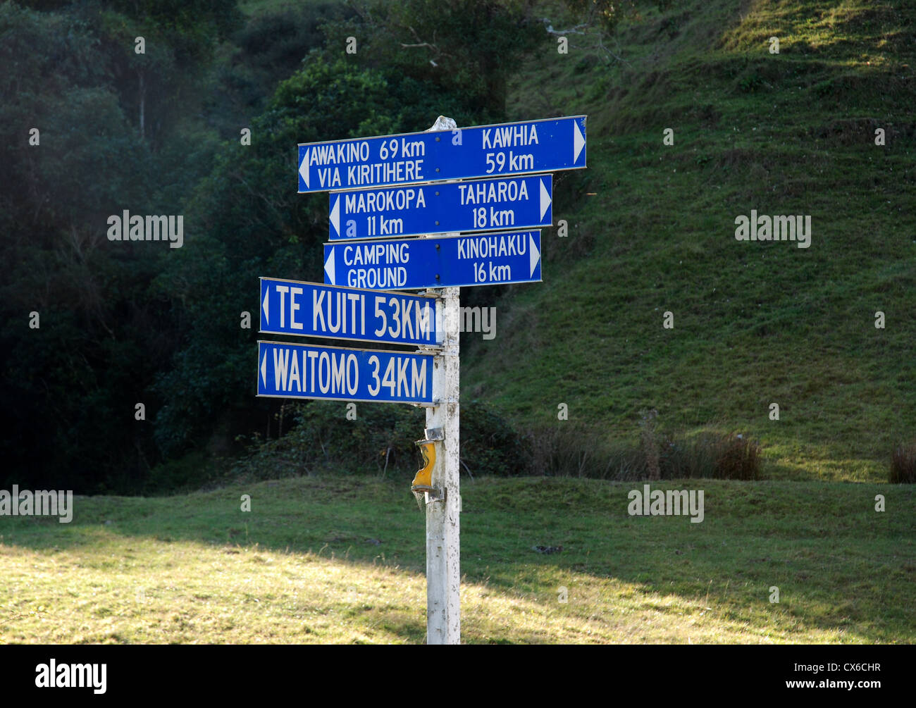 Sign near Waitomo - New Zealand Stock Photo - Alamy