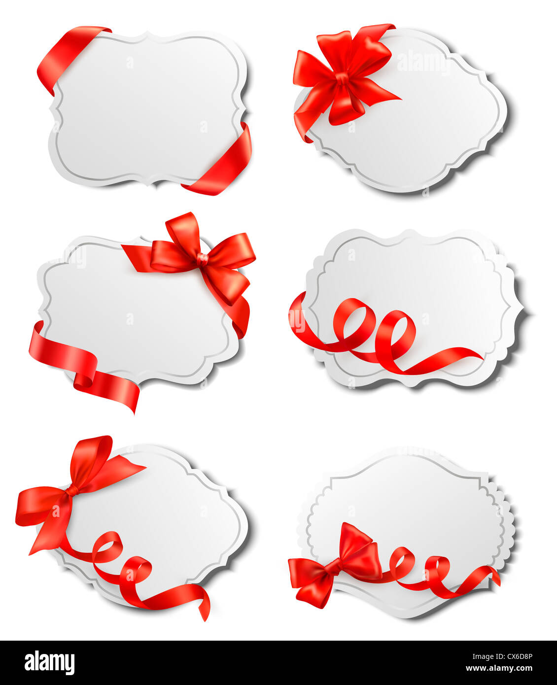 Gift cards bows ribbons Cut Out Stock Images & Pictures - Alamy