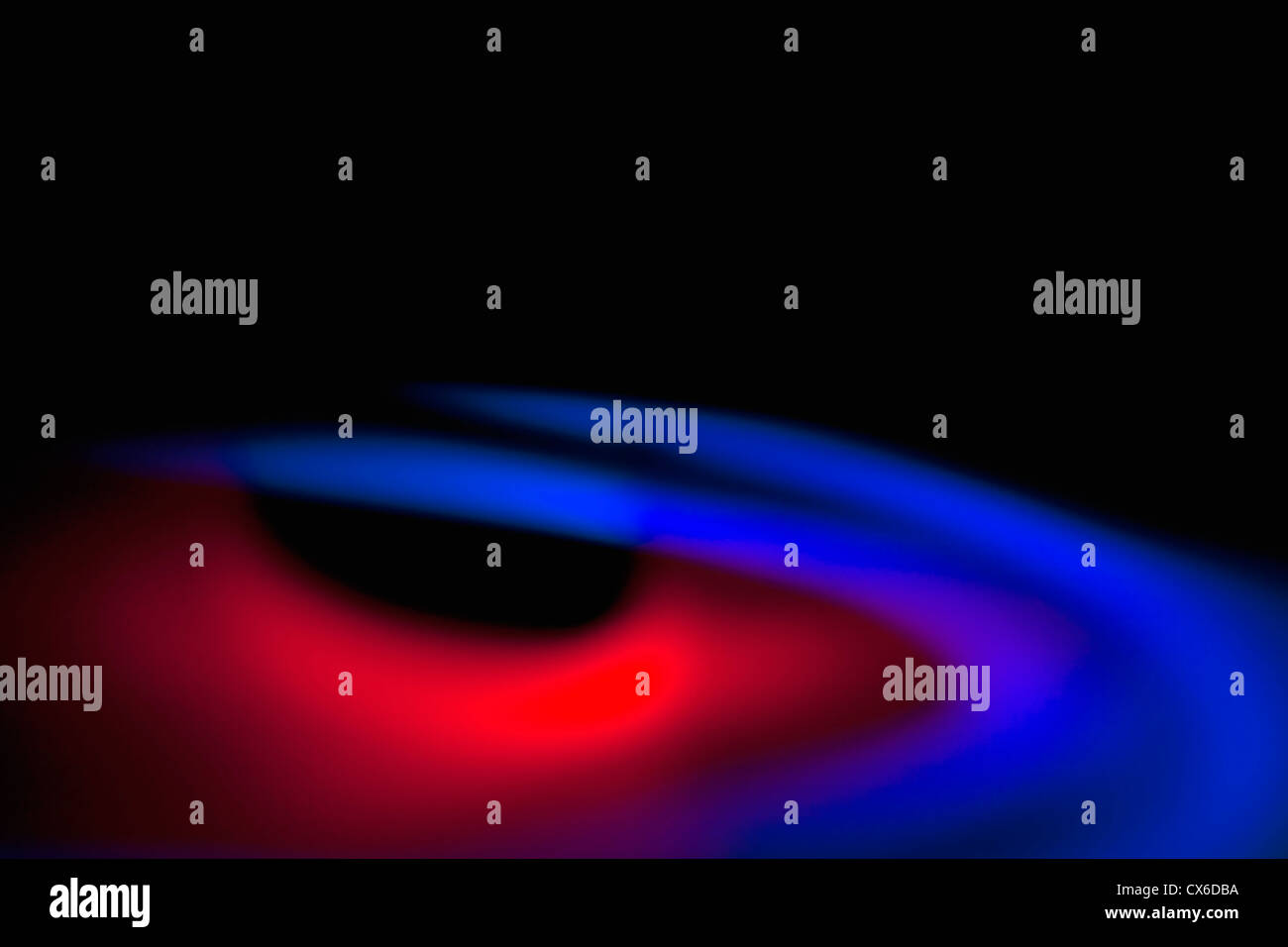Abstract patterns of blue and red light on a black background Stock ...