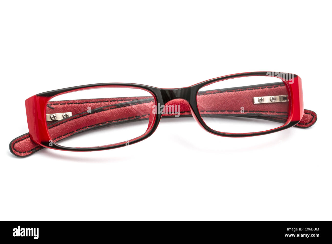 Red glasses isolated on white background Stock Photo - Alamy