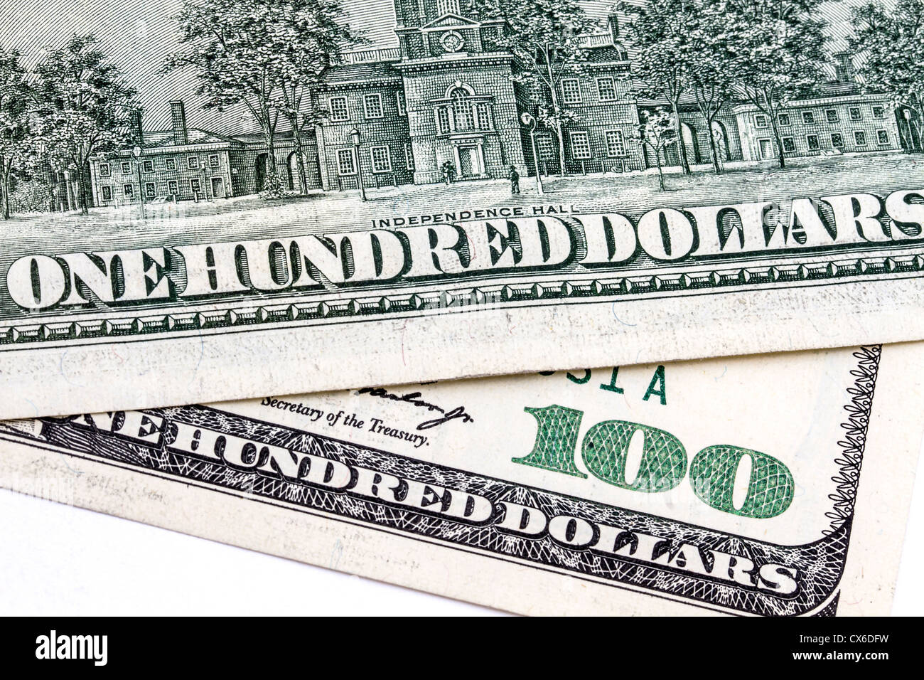 100 USD isolated on white background Stock Photo - Alamy