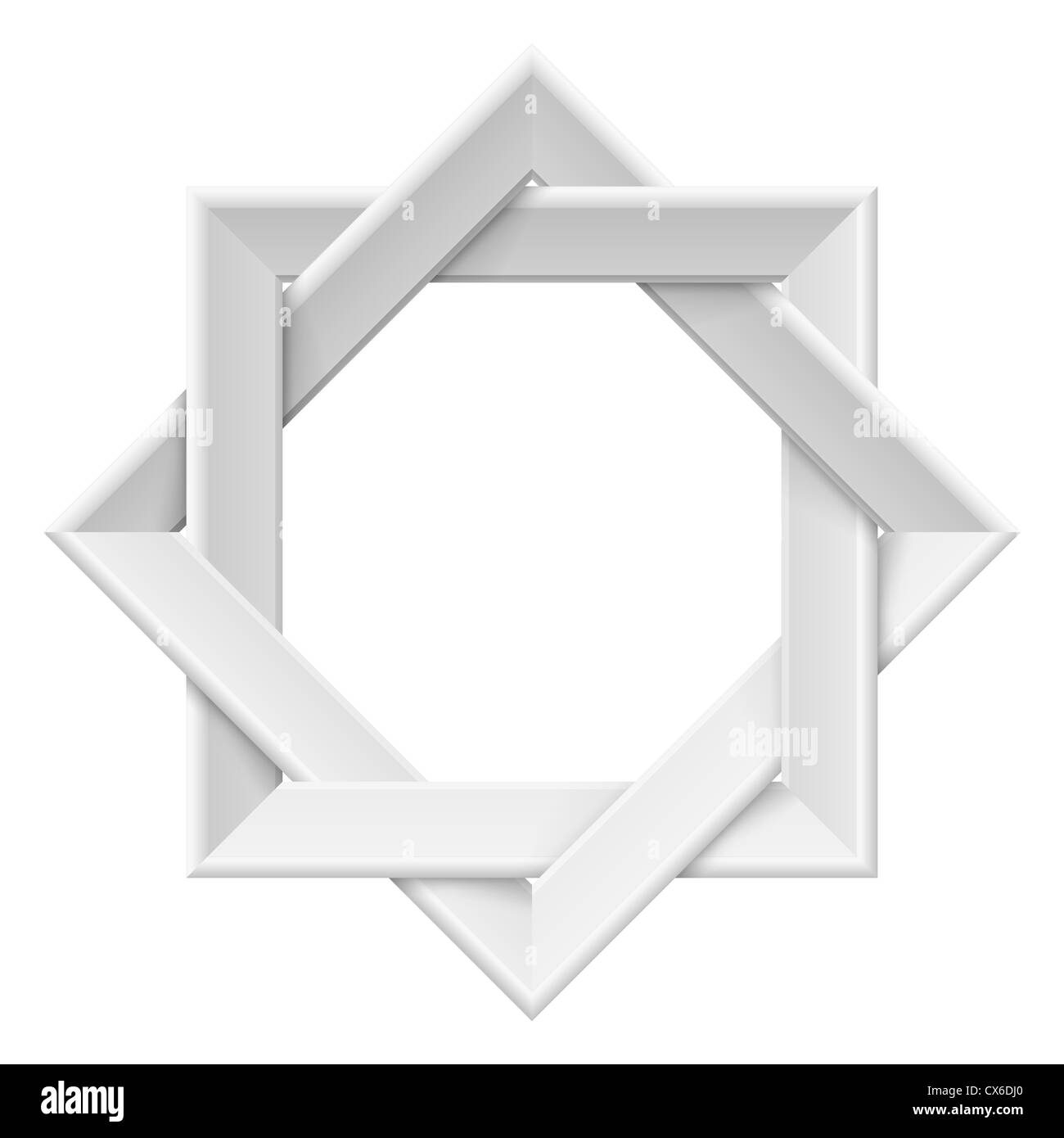 Realistic white frame. Form of the number four. Illustration on white ...