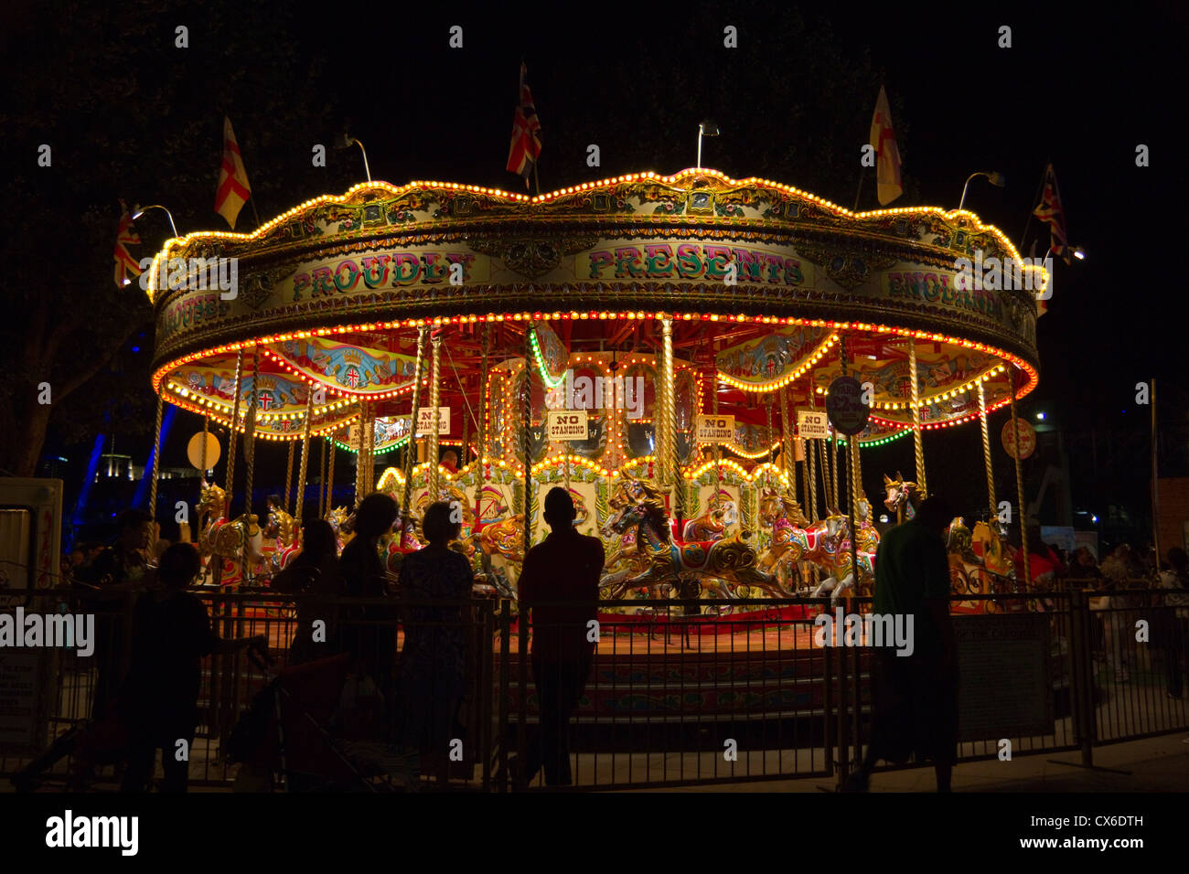 Carousel at night, South Bank, London, England, UK Stock Photo - Alamy