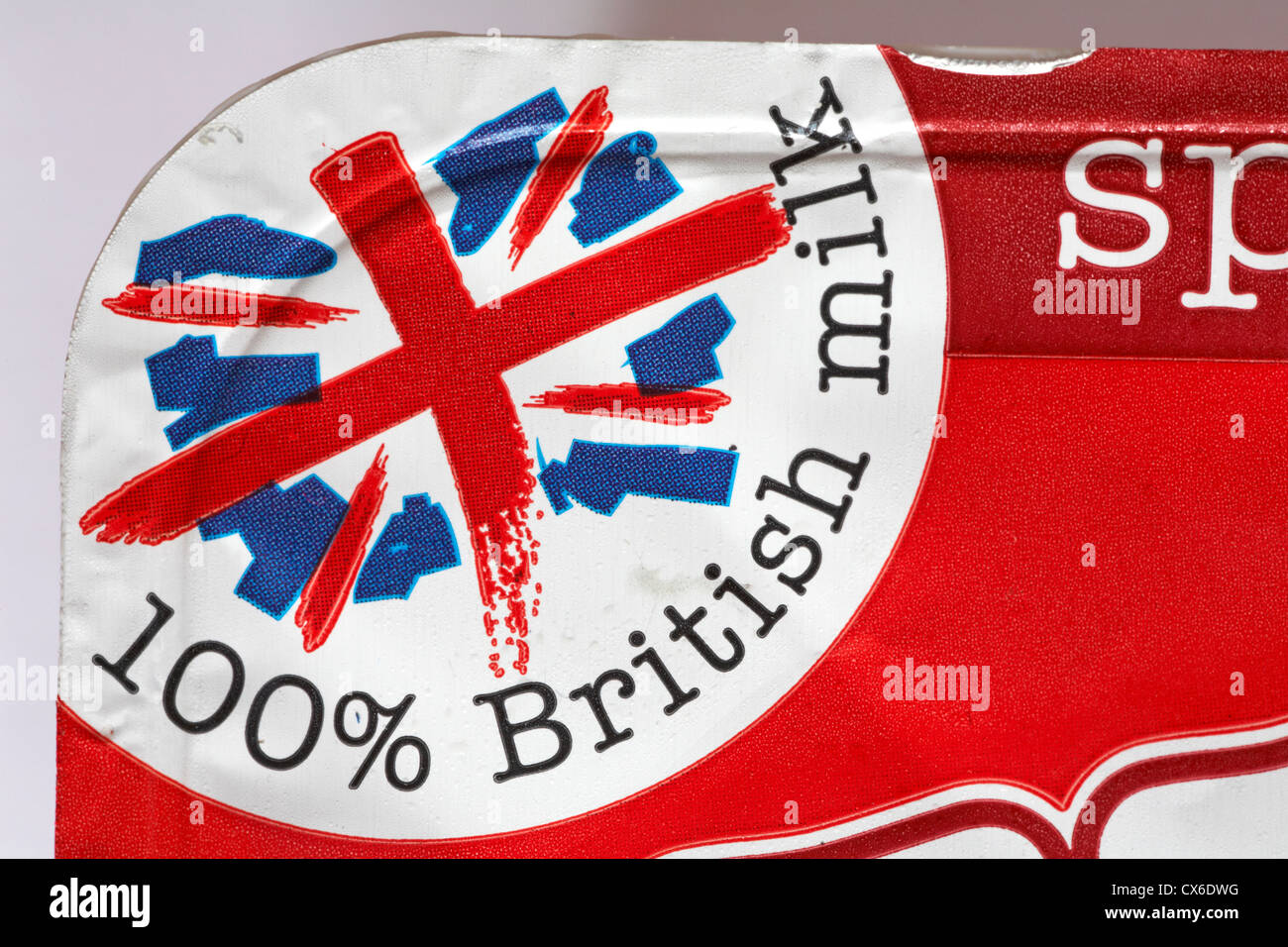 100% British milk information on yogurt pot of Yoo fruity thing creamy ...