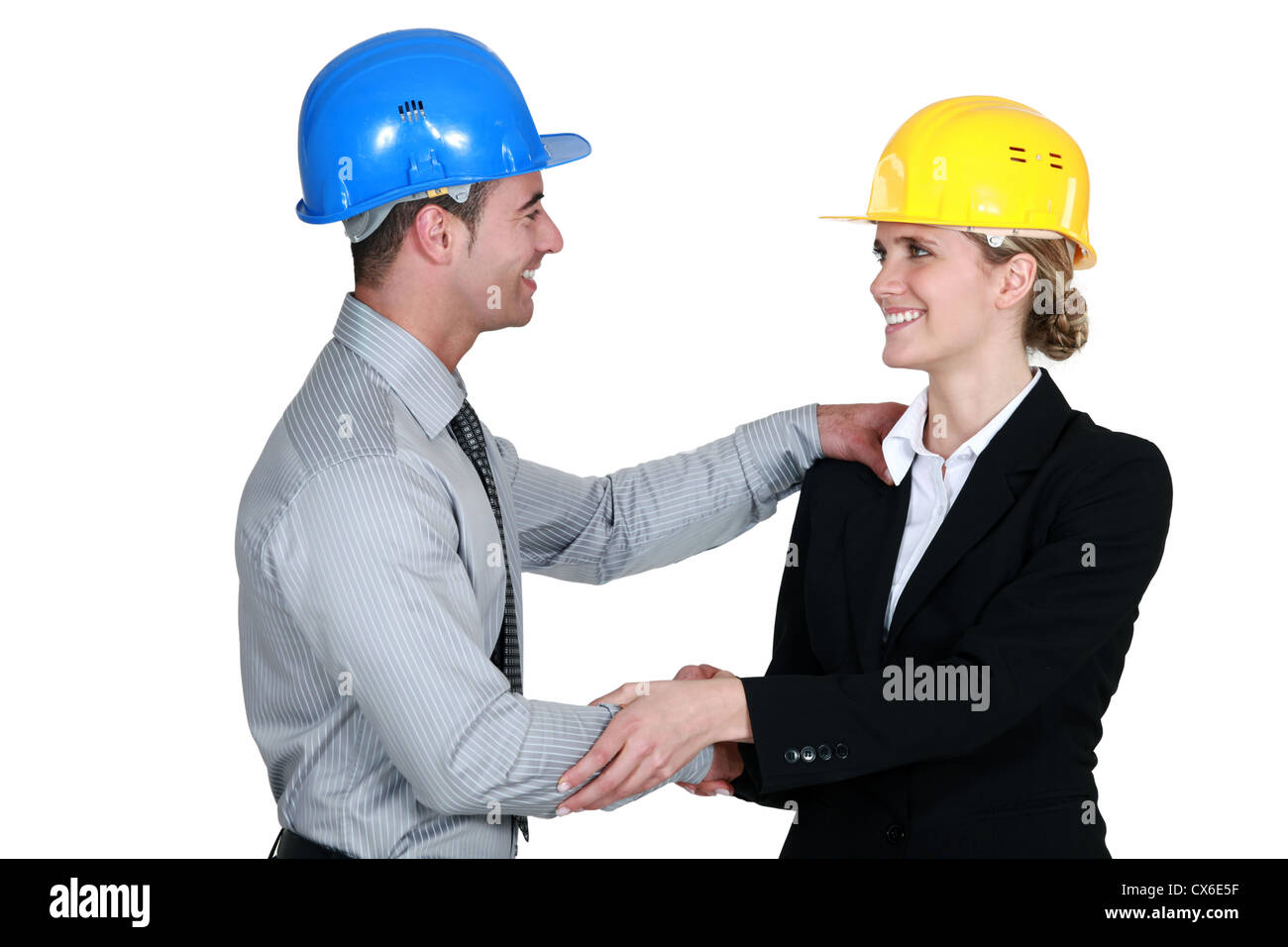 Female male businesspeople handshake Cut Out Stock Images & Pictures ...
