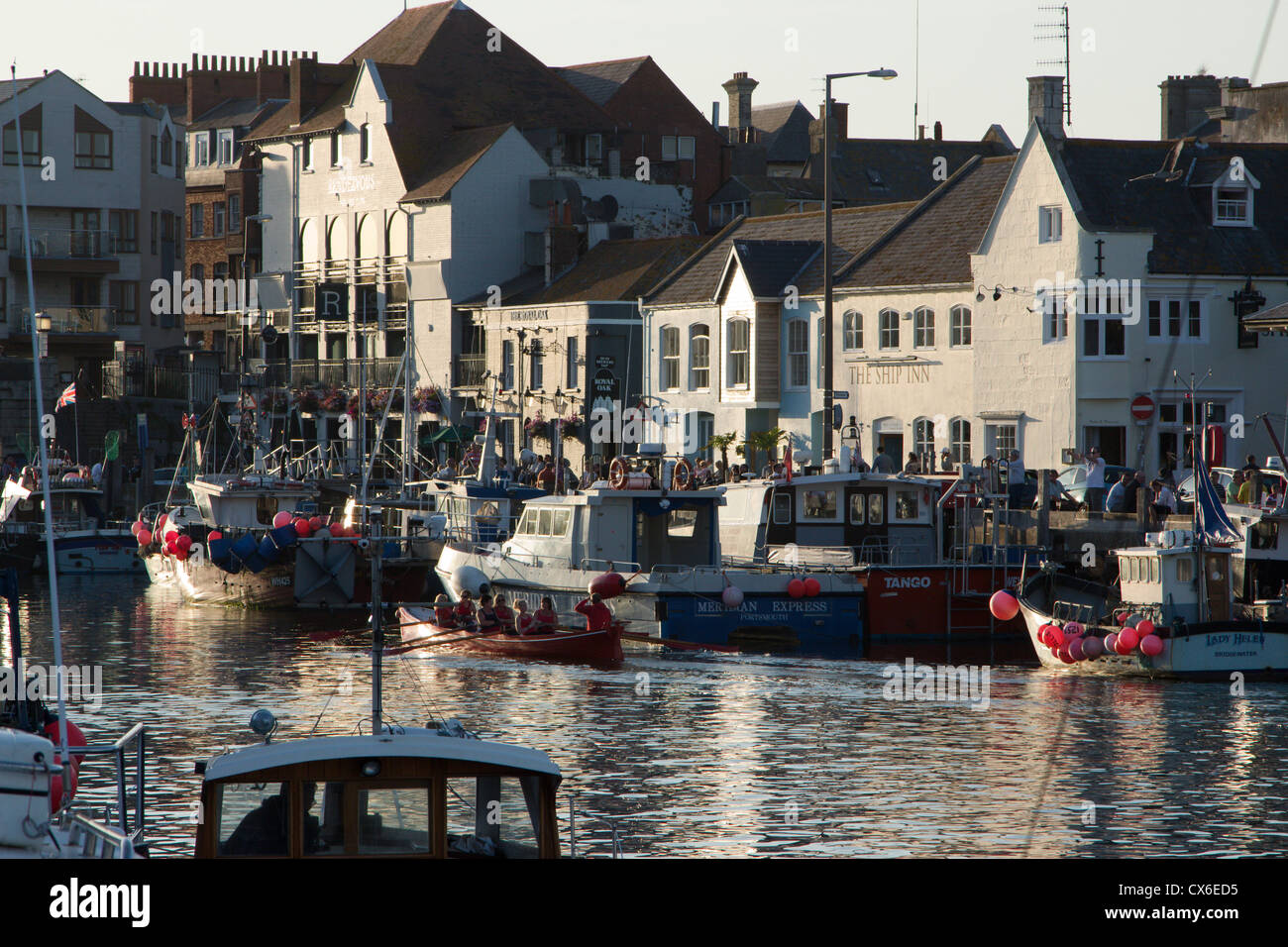 weymouth harbour boats dorset england uk gb Stock Photo - Alamy