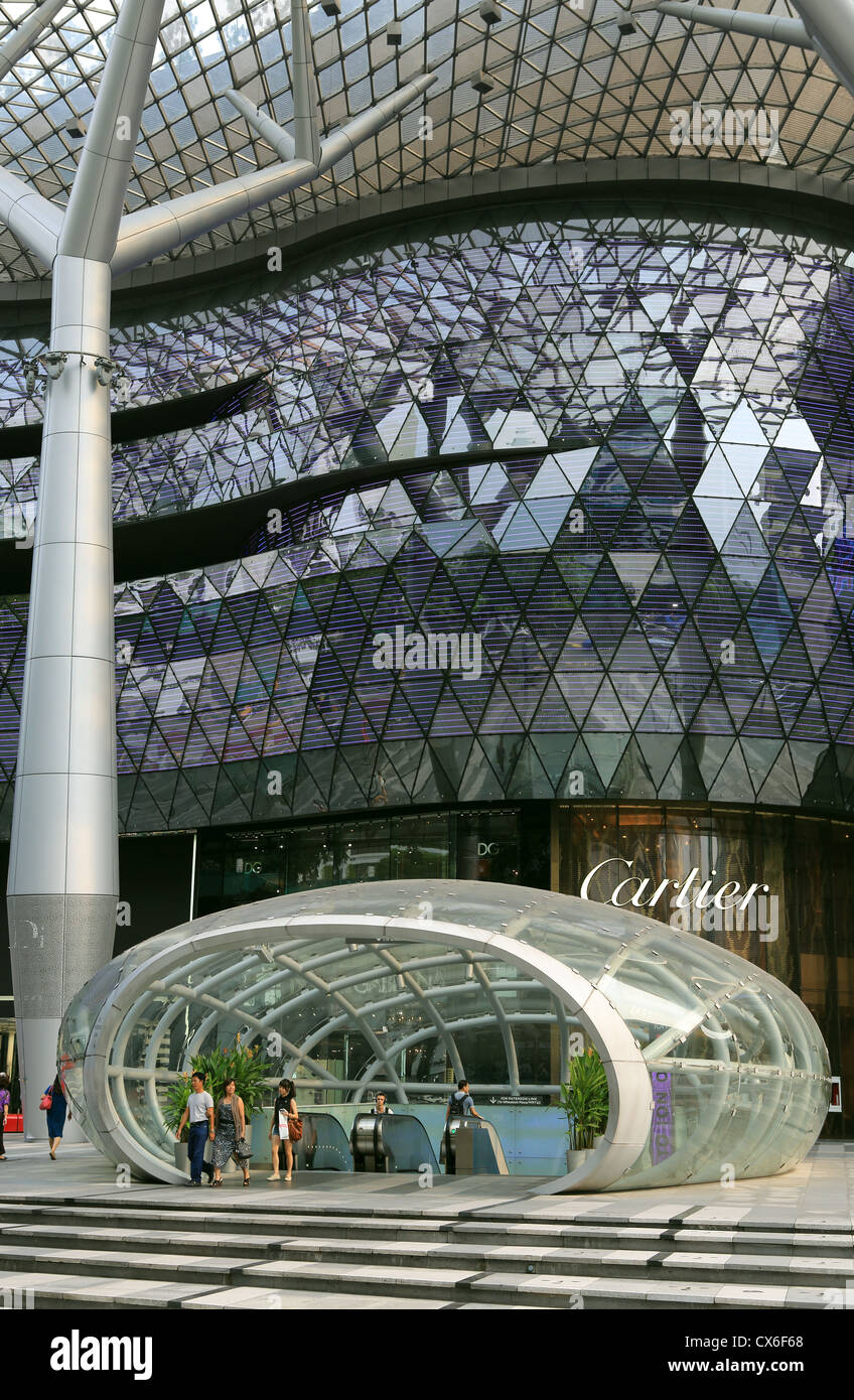 Entrance to underground shopping complex and MRT at ION Orchard in ...