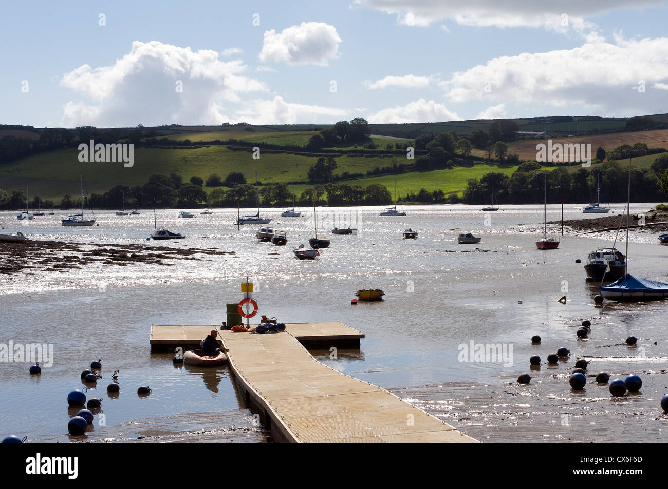 Stoke Gabriel,boat,jetty,boardwalk, coast, devon, england, harbor ...