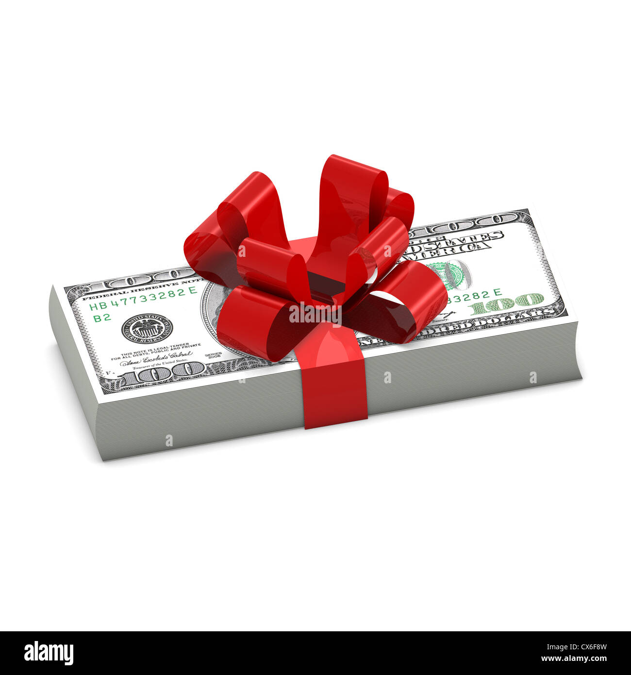 Bills with red ribbon Stock Photo - Alamy