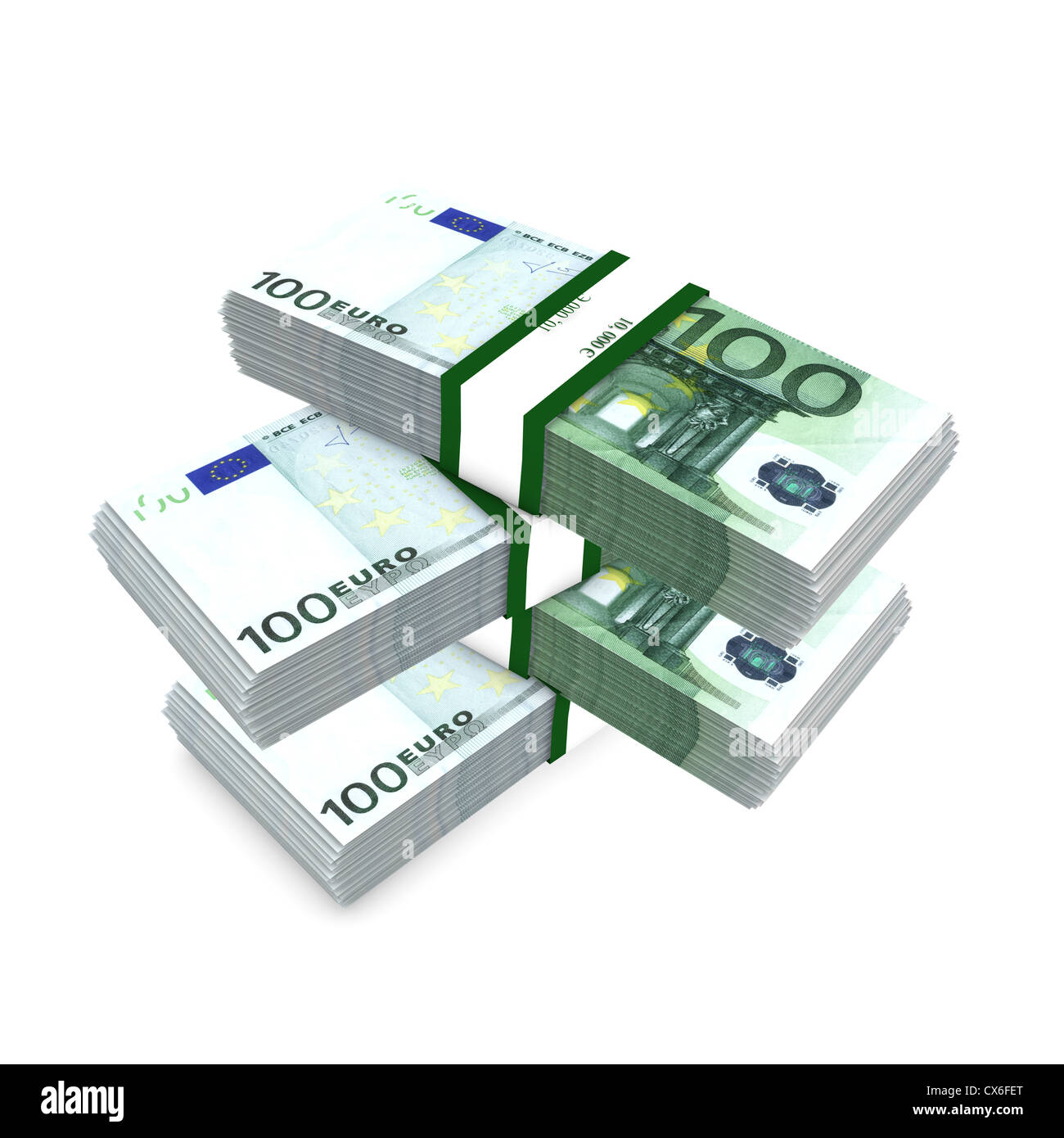 Stack of euro bills - computer render Stock Photo - Alamy