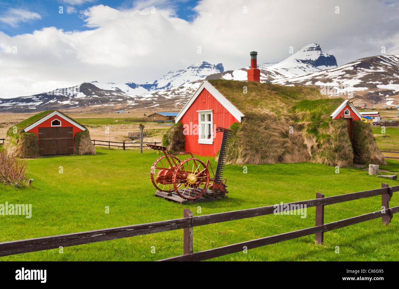 Iceland Lindarbakki turf house Borgarfjordur eystri Bakkagerdi North ...